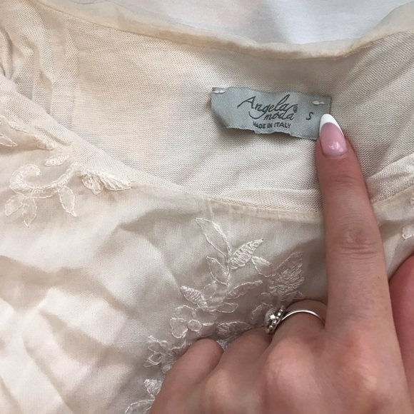 angela moda | Tops | Italian Flowy Cream Colored Top | Poshmark